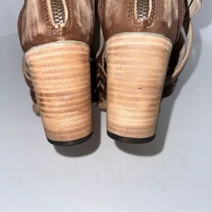 Freebird by Steven | Shoes | New Freebird Claw Distressed Brown Leather Strappy Heel Gladiator ...